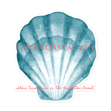 Gulf Coastal Zen Clam Shell Sticker - Gulf Coastal Zen