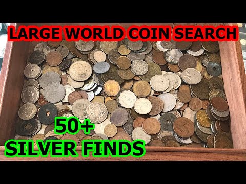 World Coin Collection Unboxing & Sorting - 50+ Silver Coins & More ...