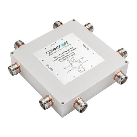 COMMSCOPE Low PIM 4x4 High Power Hybrid Matrix, 555–6000 MHz, White, 4. ...