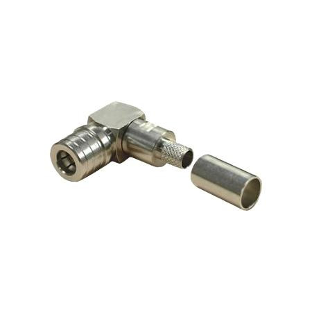 RF INDUSTRIES QMA Male Right Angle Crimp, Solderless Center Conductor ...