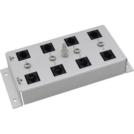 L-COM Indoor 4-Port 10/100/1000 Base-T Gas Tube CAT6 Lightning ...