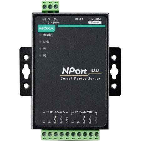 MOXA 2 port RS-422/485 device server 10/100M Ethernet, terminal block ...