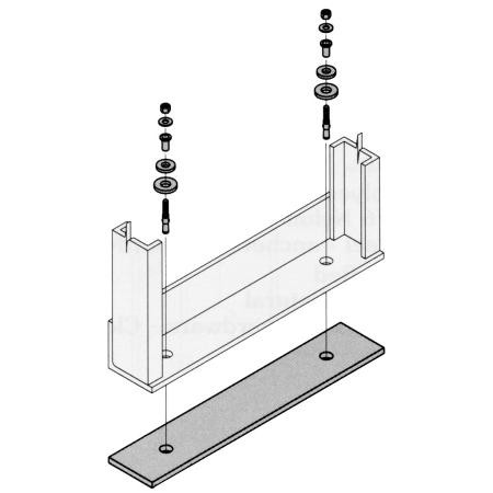 B-LINE BY EATON 23" relay rack isolation kit. Includes isolation pad, 4 ...