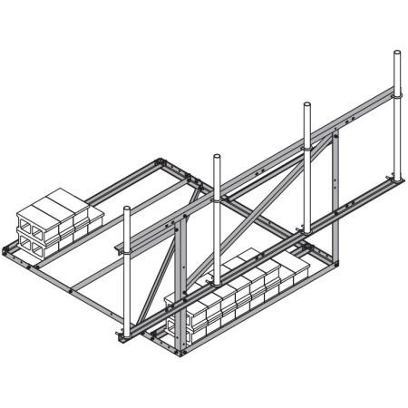 SABRE 7' Face Non-Penetrating Rooftop Sector Frame. For 2-3/8" or 2-7/8 ...