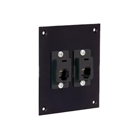 The L-Com Connectivity Universal Sub-Panel Black, 2 Couplers, RJ11 (6x4 ...