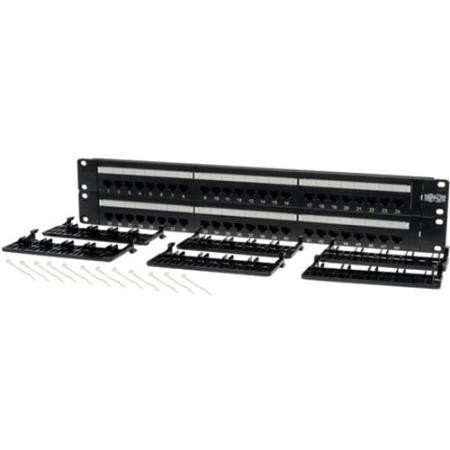 TRIPP LITE 48-port 2U rack mount Cat5/6 110 patch panel, T568B, RJ45 ...