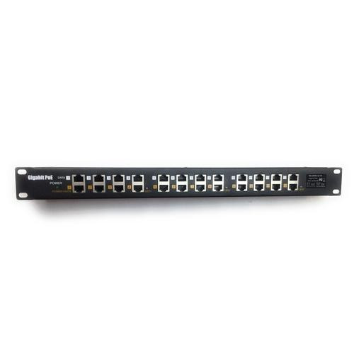 12 Port Gigabit PoE Injector, Passive Mode A/B, Rack Mount Without a ...