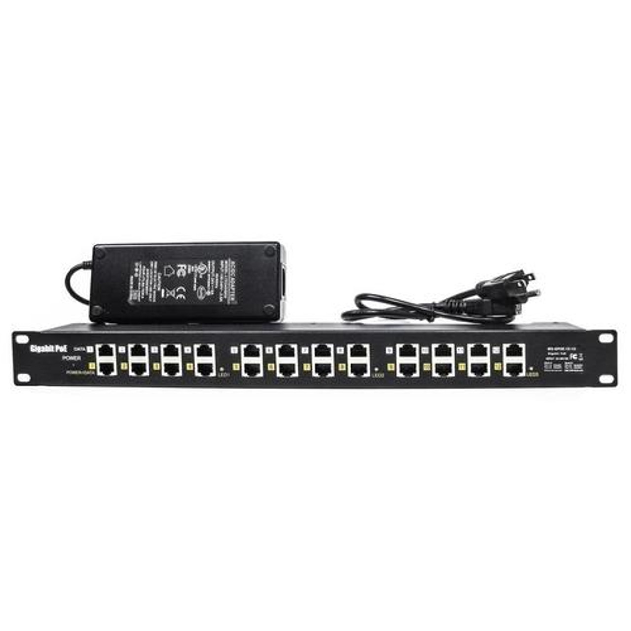 12-Port Gigabit Passive Rack Mount PoE Injector with 24 Volt 120 Watt ...