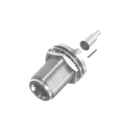 RF INDUSTRIES NF bulkhead rear mount connector. Crimp style and Nickel ...