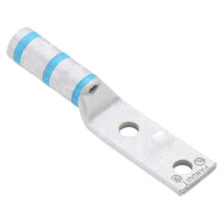PANDUIT Two-hole, flex lug, long barrel, #6 AWG wire, 1/4 stud hole, 1 ...