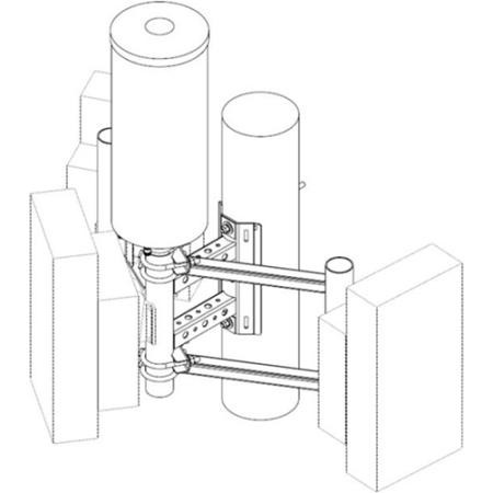 COMMSCOPE Small Cell 4G-5G Side Pole Mount - Three Sector (1 antenna ...