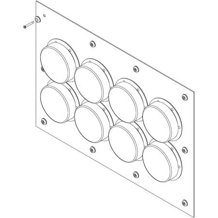 Sabre Site Solutions multiport feed-thru plate. 4" diameter openings. 8 ...