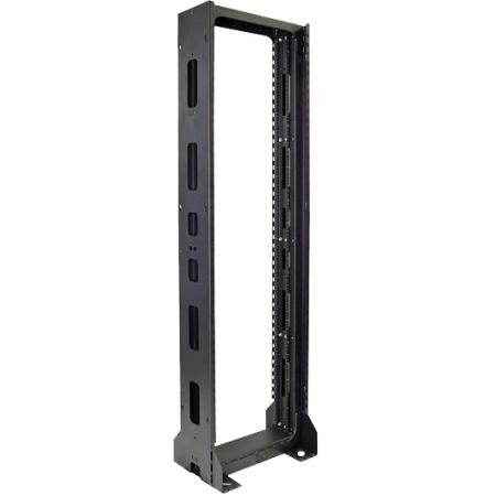 CHATSWORTH Seismic Two Post Rack, 19" x 7', #12-24 Tapped Rail, Black ...