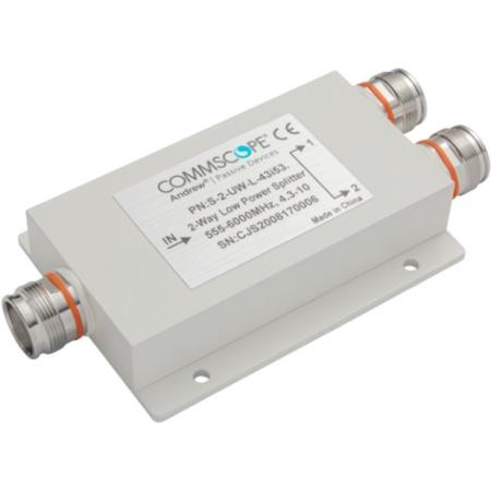 COMMSCOPE Two-way Low Power Splitter, 555-6000MHz, 30W Split Rating, 0 ...