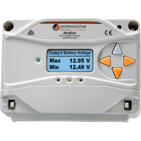 MORNINGSTAR ProStar 30-amp 12/24 volt DC solar charge controller with ...