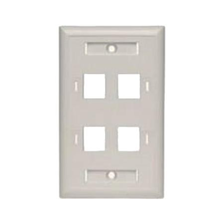 BELDEN KeyConnect 4 port faceplate with ID windows. Single gang, flush ...