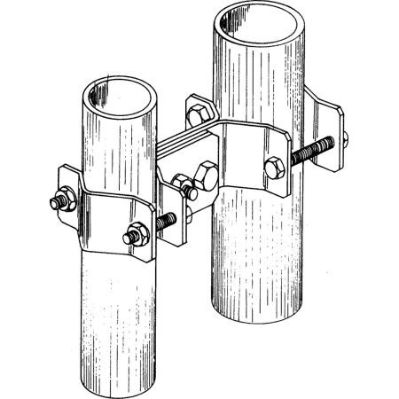 COMPROD Clamp Set. Parallel mounting of two 1.5"-3.5" pipes. Holds one ...