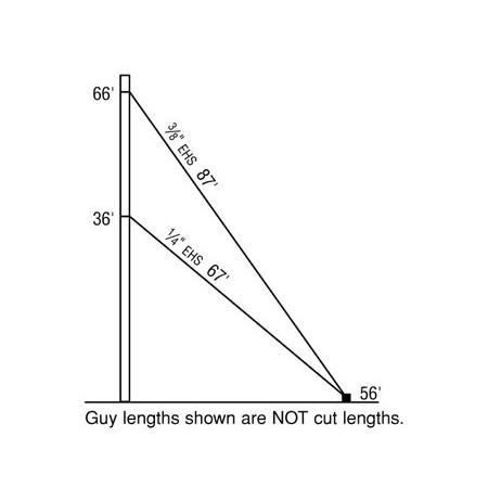 SABRE 70-ft 1800 TLWD guyed tower kit. Includes complete tower steel ...