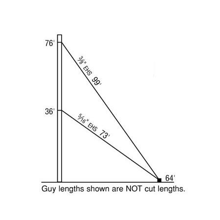 SABRE 80-ft 1800 TLWD guyed tower kit. Includes complete tower steel ...