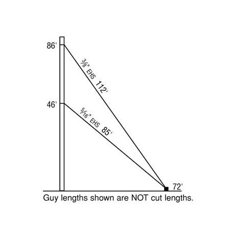 SABRE 90-ft 1800 TLWD guyed tower kit. Includes complete tower steel ...