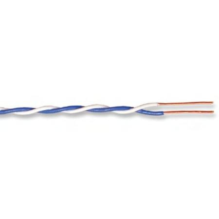 SUPERIOR/ESSEX 1 pair, 24AWG solid bare copper, cross-connect wire. Pair color blue/white. 1000 ...