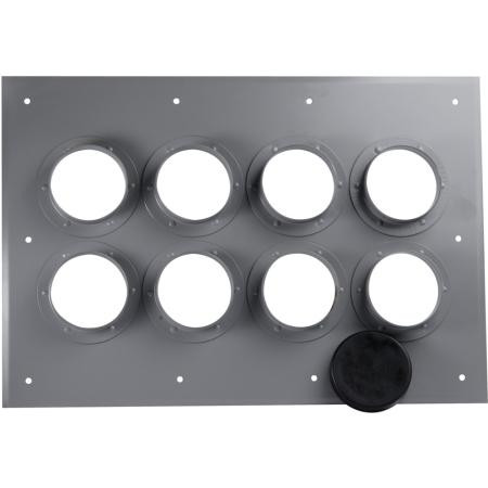 COMMSCOPE multiport feed-thru plate. 4" diameter openings. 8 ports. 25. ...
