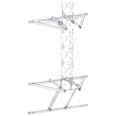 ROHN 25G Tower wall base mount Suspended above the wall roof top ...
