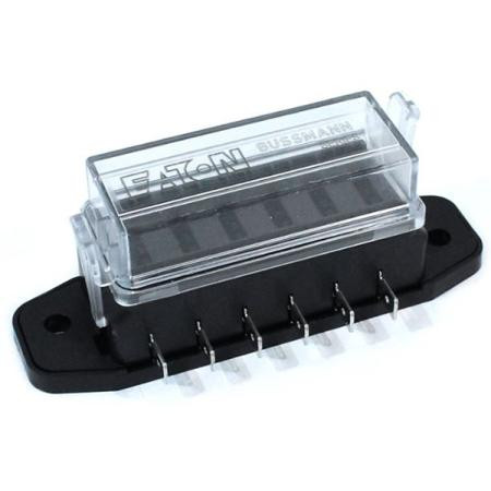 BUSSMANN 6-Pole ATR Fuse block. Features 1/4 inch quick connect ...