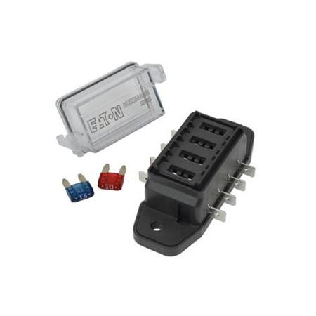 BUSSMANN 4-Pole ATM Fuse block. Features 1/4 inch quick connect ...