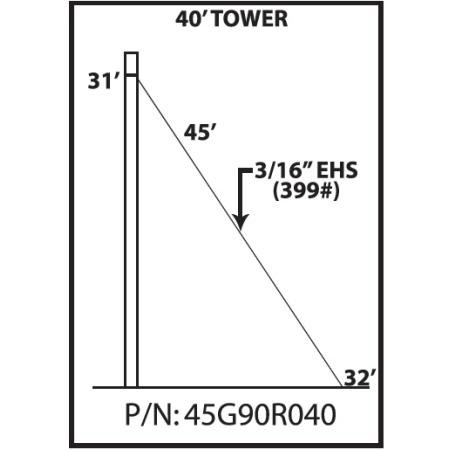 ROHN 45GSR 120-ft guyed tower. Includes all sections, base plate, side ...
