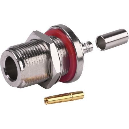 RF INDUSTRIES Female crimp bulkhead w/ rear mount and O ring connector ...