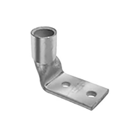 BURNDY 2 Hole Standard Lug 90 Degree #8 Straight #6 Solid 1/4" Stud 5/8 ...