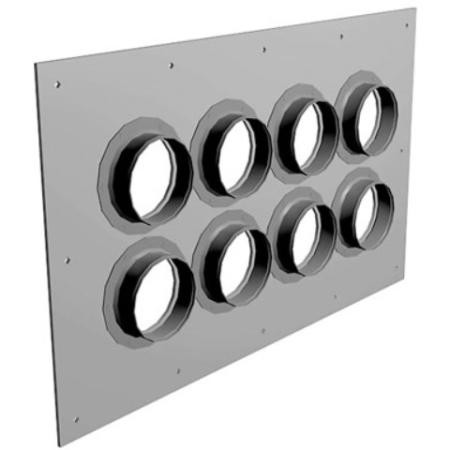 COMMSCOPE 8-Port (2x4) Wall entry panel with 4" diameter holes ...