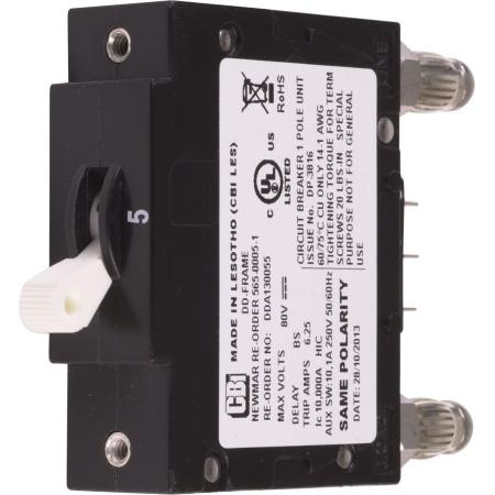 NEWMAR 5 amp circuit breaker with OPEN circuit alarm contacts for the ...