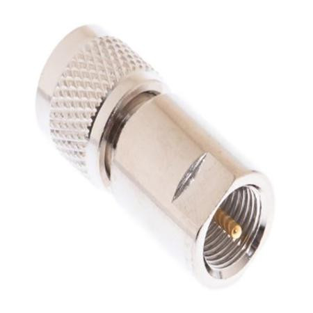 No crip, no solder metal body, nickel plated radio termination adapter FME to Mini-UHF Male Plug ...