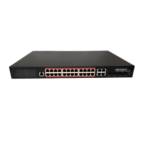 Fanless 24-Port Gigabit Layer 2 Managed IEEE 802.3bt Switch with 53V ...