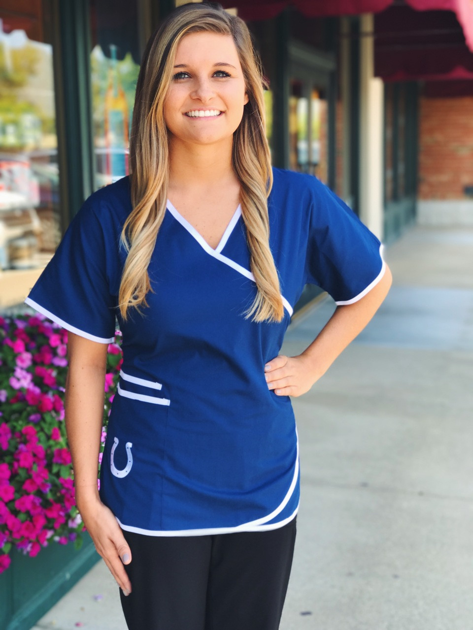 Indianapolis Colts Women's NFL Scrub Top - Scrub Identity