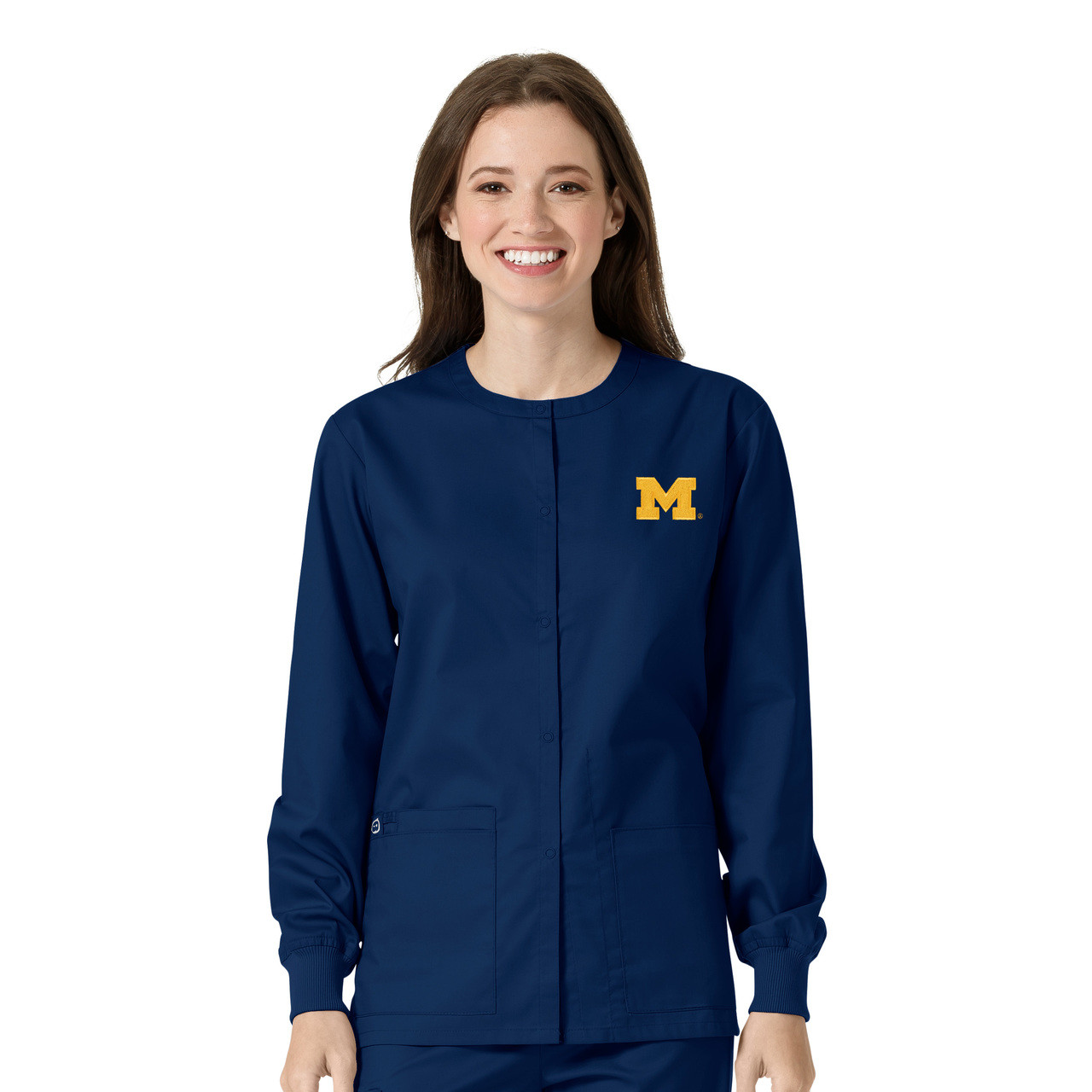 University of Michigan Navy Warm Up Nursing Jacket