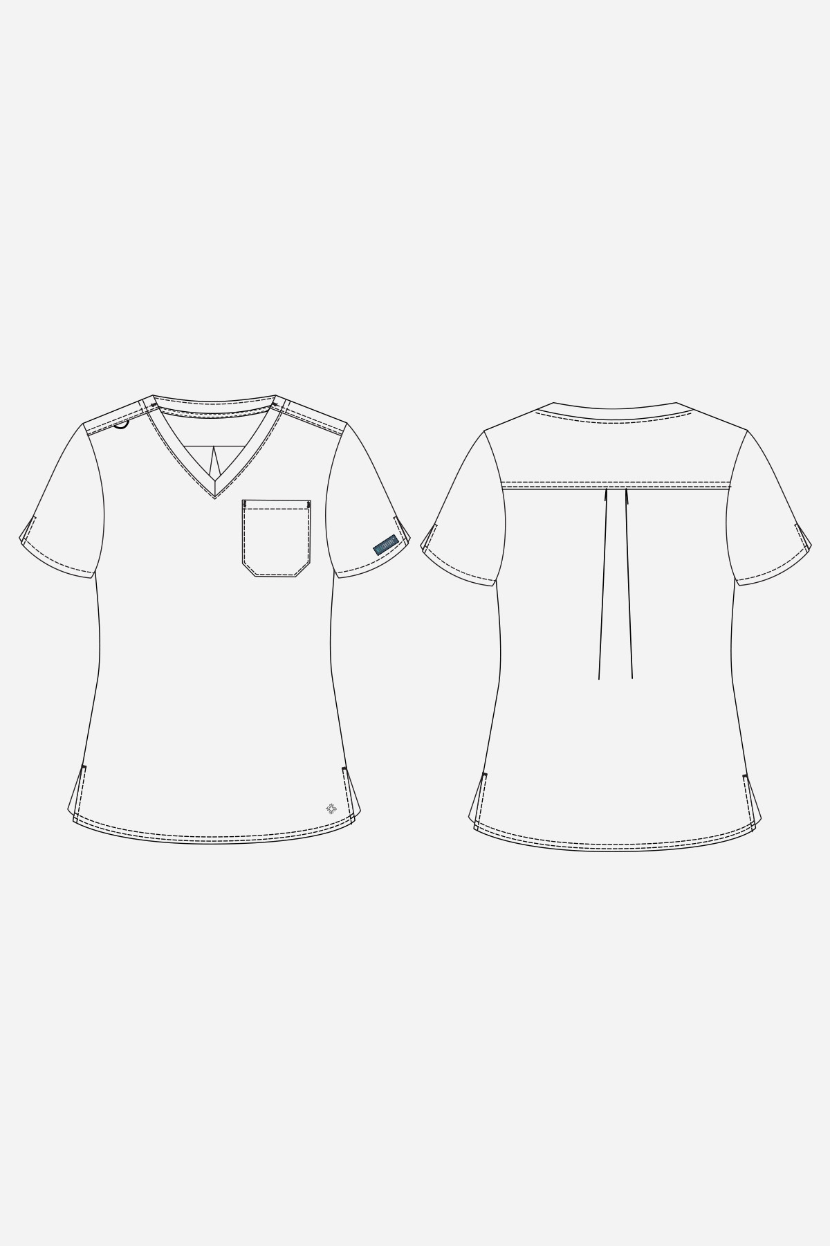 Med Couture Insight Women's V-Neck Single Pocket Scrub Top style 2432