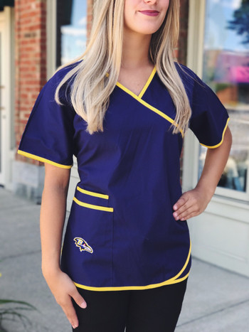 Baltimore Ravens Women's NFL Scrub Top - Scrub Identity