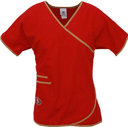 San Francisco 49er's Women's NFL Scrub Top - Scrub Identity