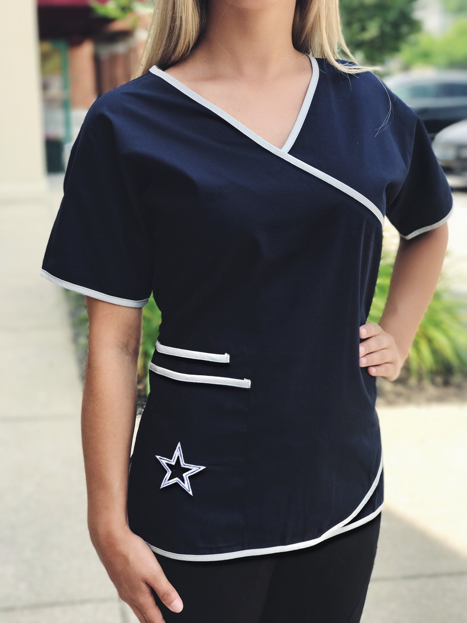 Dallas Cowboys Womens NFL Scrub Top - Scrub Identity