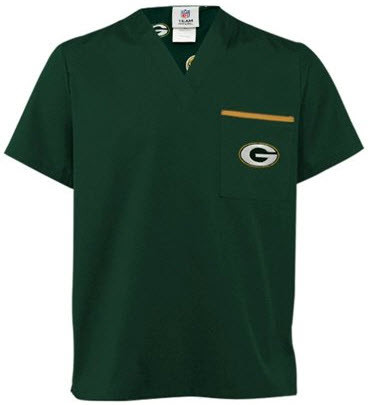 Green Bay Packers Men's NFL Scrub Top - Scrub Identity
