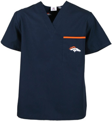 Denver Broncos Men's NFL Scrub Top - Scrub Identity