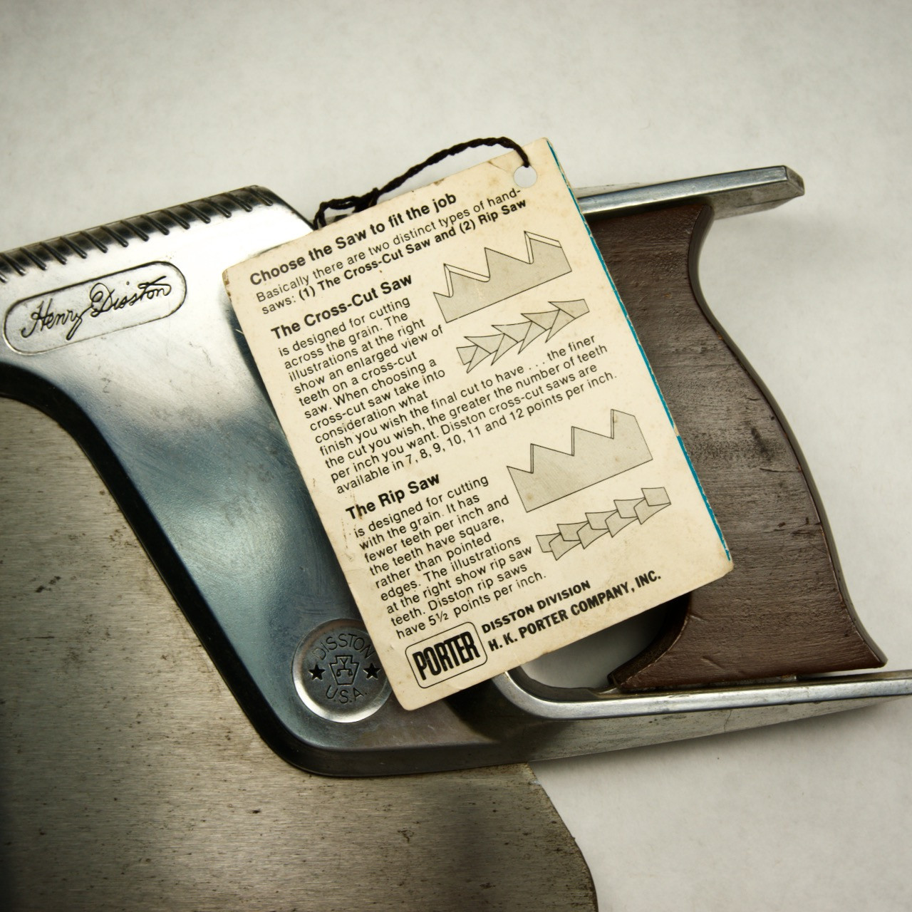 Disston D-100 with Hang Tag - Collector Quality