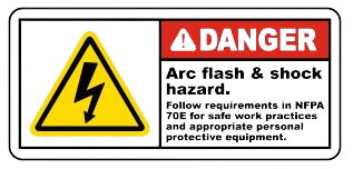 Danger arc flash and shock hazard label - LYNX by Spire Parts Store