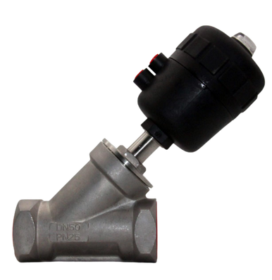 2" FNPT Schubert & Salzer stainless steel angle body control valve for ...