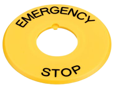 IDEC emergency stop legend plate - LYNX by Spire Parts Store