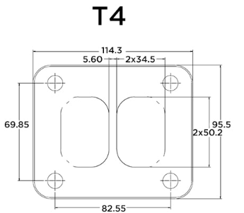 T6 to T4 Adaptor Flange - Dual