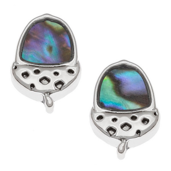 Tide Jewellery inlaid blue Paua shell Acorn Stud Earrings